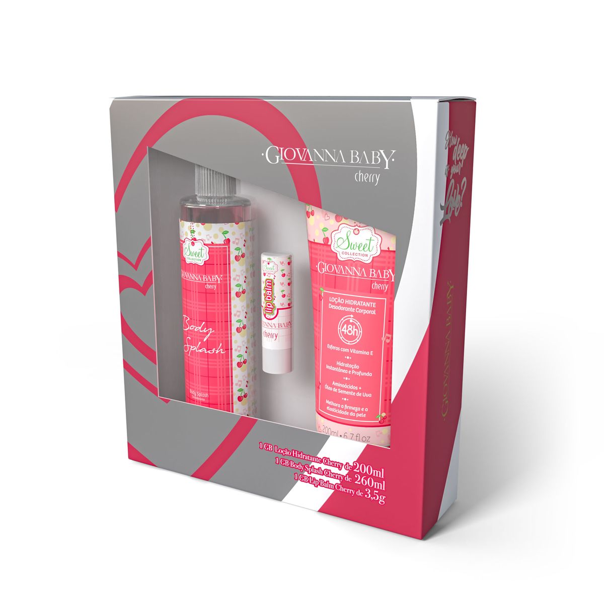 Kit Giovanna Baby Body + Loçao+ Balm Cherry - Giovanna Baby